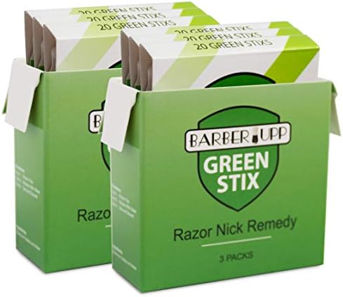 BARBERUPP Styptic Stick Shave Accessories (Green Stix, 6-Pack) Stops ...
