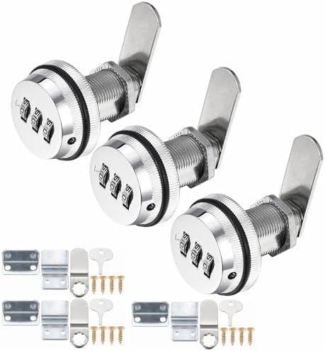Kitmose 3 Pack Combination Cabinet Cam Lock Password Coded Lock with 1 ...