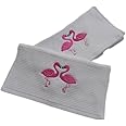 Amazon.com: 2 Pack White Flamingo Hand Towels, 100% Soft Cotton, Basket ...