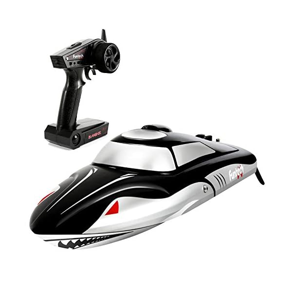 FUNTECH RC Boat Shark Design Super Speed 25MPH(40km/h) with Reverse ...