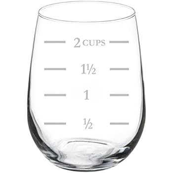 Amazon.com | Personalized Measuring Style Stemless Wine Glass: Wine Glasses