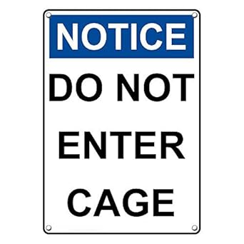 Amazon.com: Weatherproof Plastic Vertical OSHA Notice Do Not Enter Cage ...
