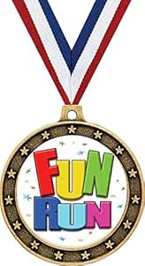 Amazon.com : Gold Fun Run Medals - 2.5" Fun Run Award Medal : Sports ...