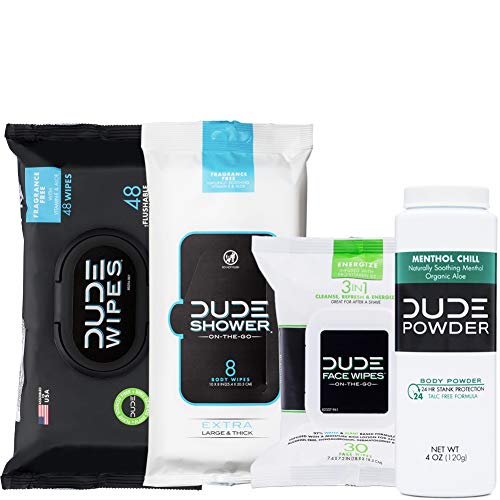 DUDE Wipes Flushable (48ct) DUDE Shower Body Wipes (8ct) DUDE Face ...