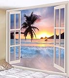 Paris Window View Tapestry