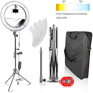 Amazon.com : Emart 18 inch Bi-color LED Ring Light with Stand, 480LED ...