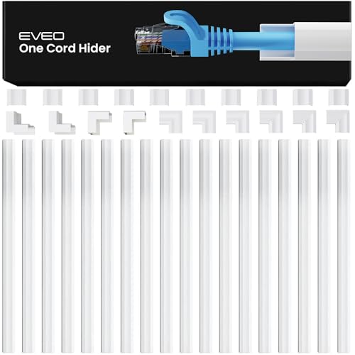 EVEO Cable Hider, 300” Cord Hider, One-Cord Covers for Wires on Wall ...