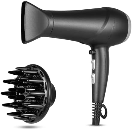 Klovvy Hair Dryer with Diffuser, 2200W Powerful Hair Dryer with Diffuser and Concentrator heads ...