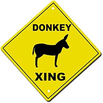 Amazon.com : Donkey Crossing Sign Zone Xing | Indoor/Outdoor | 12" Tall ...