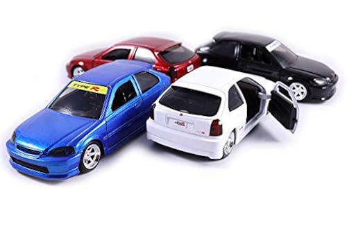 Set of 4 1997 Honda Civic Hatchback EK9 Type R Pull Back Toy Cars 1:32 ...