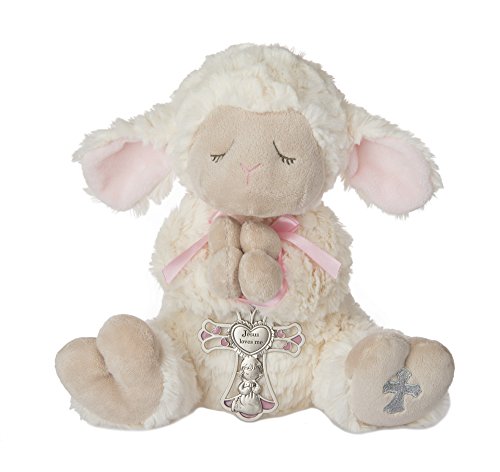Ganz Serenity Lamb With Crib Cross Christening Or Baptism Gift Pink 