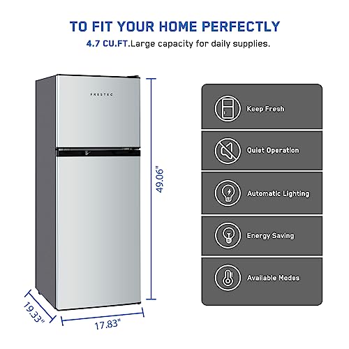 Frestec 4.7 CU' Refrigerator, Mini Fridge With Freezer, Compact ...