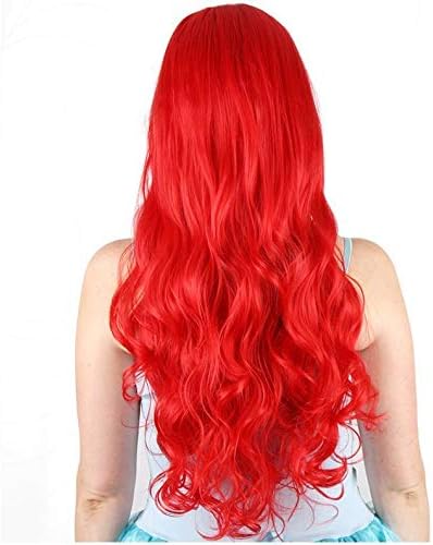 The Little Mermaid Wig ellie Princess Red roll long wig for cosplay ...