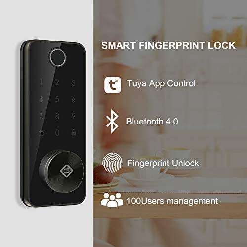 PINEWORLD Fingerprint Door Lock, Biometric Keyless entry deadbolt ...