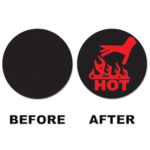 Hot Warning Label Stickers - They Change Colour when a surface ...