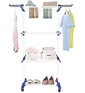 Amazon.com: Bigzzia Clothes Drying Rack Folding Clothes Rail 3 Tier ...