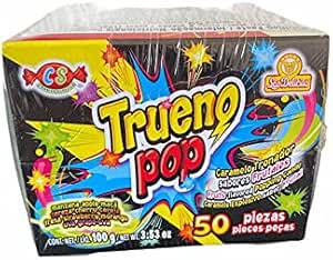 Trueno Pop caramelo tranador 2 cajas con 50 piezas 100 gr cada una ...