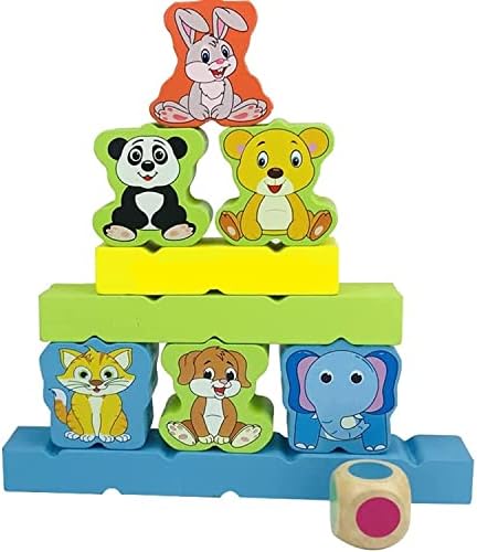 Wooden Animals Building Blocks Tower, Wooden Animals Balance price in ...