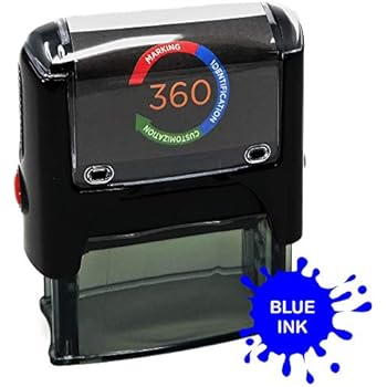 Amazon.com : Custom Self Inking Rubber Stamp - 1 Line (Blue) : Office ...