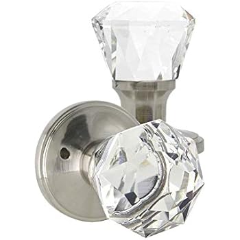 Gainsborough Sonata Crystal Door Knob Set (Locking Bed & Bath, Satin Nickel) - Doorknobs ...