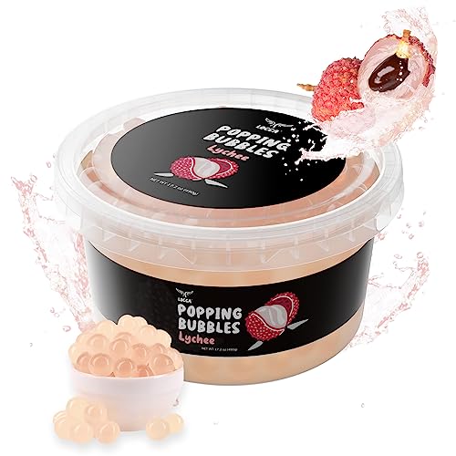 Lychee Popping Boba Pearls, Premium Boba Popping Pearls with Real Fruit ...
