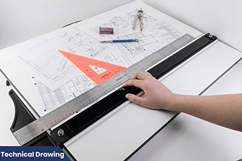 Pacific Arc Drafting Board, Portable Drafting Table with Parallel Bar ...