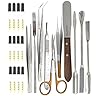 22 PCS Science Lab Micro Spatula Tweezer Sampler Set, Stainless Steel ...