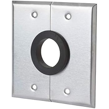 Stainless Steel 1-1/2" Grommet Wall Plate - 2 Gang - Split - - Amazon.com