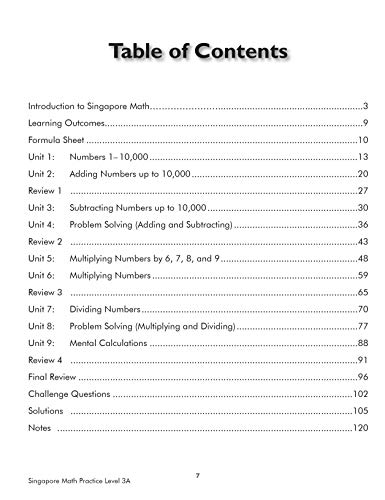 Singapore Math – Level 3A Math Practice Workbook for 4th Grade ...