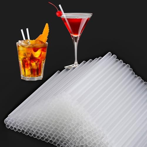 [500 Pcs] 5 Inch Clear Drinking Straws - 0.24'' Diameter Disposable ...