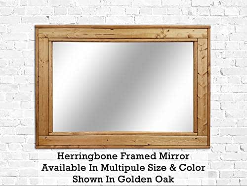 Amazon.com: Herringbone Reclaimed Wood Framed Mirror, Available in 4 ...