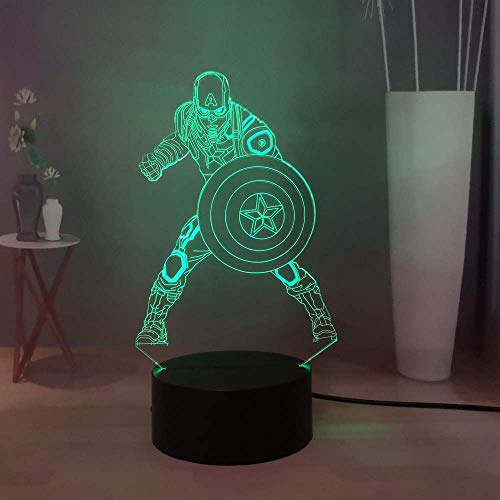 Laysinly Marvel 3D Illusion Lamp, The Avengers LED Night Lights ...