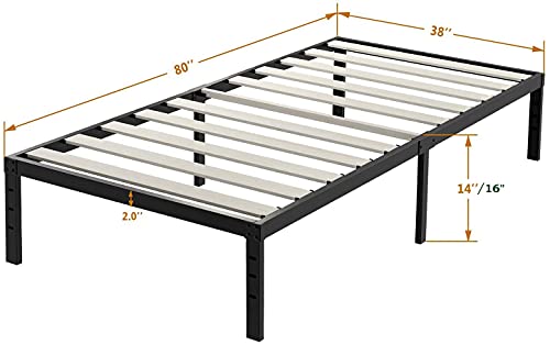 ZIYOO 16 Inch Platform Metal Bed Frame/3500lbs Heavy Duty/Strengthen ...
