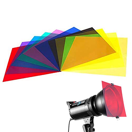 10 Pieces Colored Overlays Light Gels Transparency Color Film Plastic ...