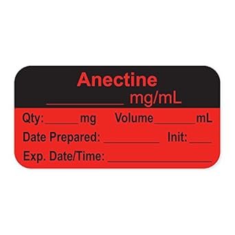 Amazon.com: PDC Healthcare LAN-2-33 Anesthesia Label with Exp. Date ...