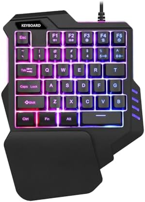 G92 One-Handed Gaming Keyboard RGB Backlit Portable Mini Gaming Keypad ...
