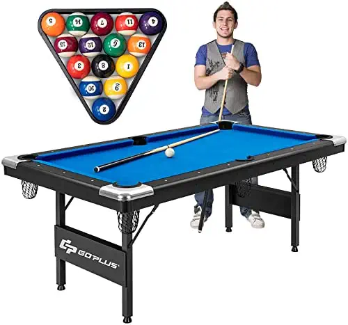 خرید Goplus 6 FT Folding Pool Table, 76 Inch Portable Billiard Tables ...