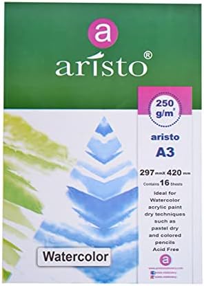 ARISTO SKETCH 250GSM HEAVY WEIGHT DRAWING PAPER FINE GRAIN TEXTURE A3 ...