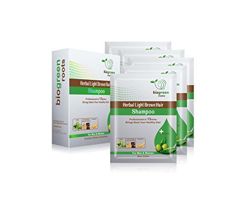 Biogreen Herbal Roots Shampoo - 5-Pouch Set for Light Brown - Want It All
