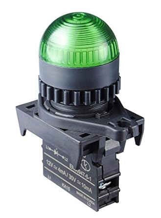 AUTONICS L2RR-L1GD Pilot Lamp Ø22/25, Green, Dome Head, LED 12-30VDC/AC ...