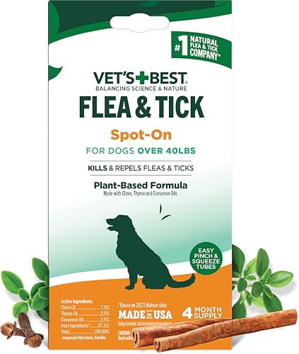 Vet's Best Flea and Tick Spot-on Drops, Topical Flea and Tick ...