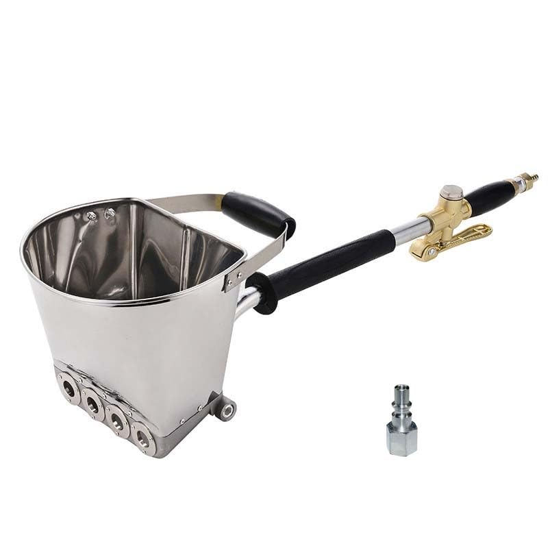 Stucco Cement Sprayer 4 Jets Plaster Mortar Pneumatic Hopper Spray Gun ...