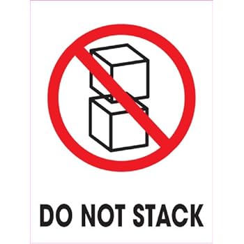 Amazon.com : Adhesive Label Preprinted Do Not Stack Shipping Label, 3 x ...
