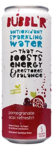 BUBBL'R Antioxidant Sparkling Water, Pomegranate Acai, 144 Fluid Ounce pack 12