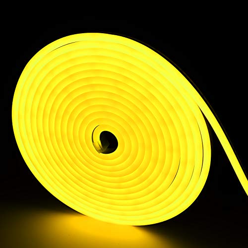 LED Neon Strip Lights, Yellow 12V/16.6ft, Flexible Diffuser, Cuttable ...