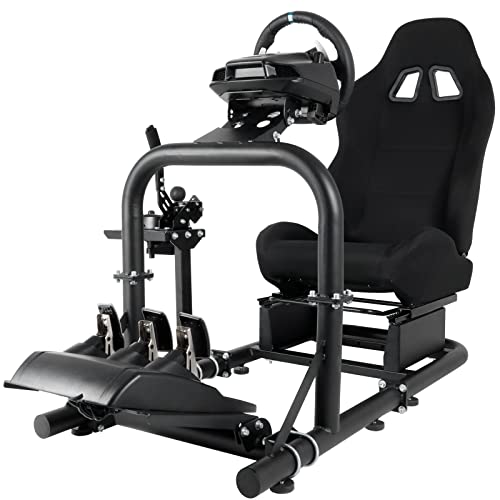 Dardoo Racing Simulator Cockpit Frame with Blackseat Racing Wheel Stand ...