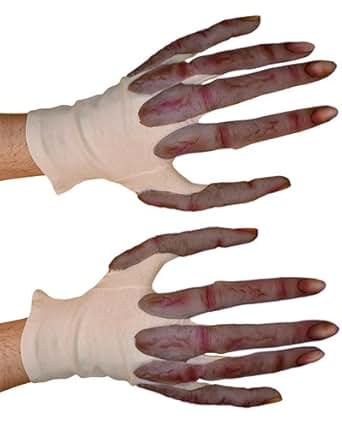 Amazon.com: Zagone Alien Gloves, Long Fingers, Short Tan Cotton Gloves ...