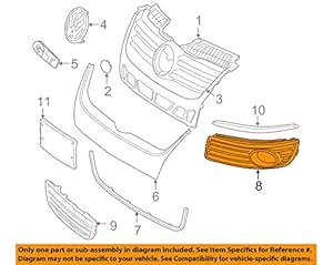 Amazon.com: Volkswagen 1K0-853-665-F-9B9 2005-2010 Jetta Outer Grille ...