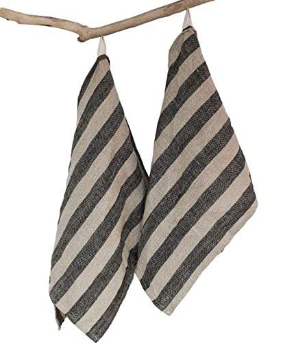 Amazon.com: Huckaback Washed Linen Kitchen Towels - 100% Linen Flax 12 ...