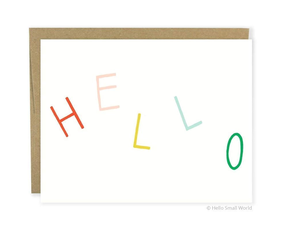 Amazon.com: Colorful Hello Greeting Card, Cute, Everyday Hello Note ...